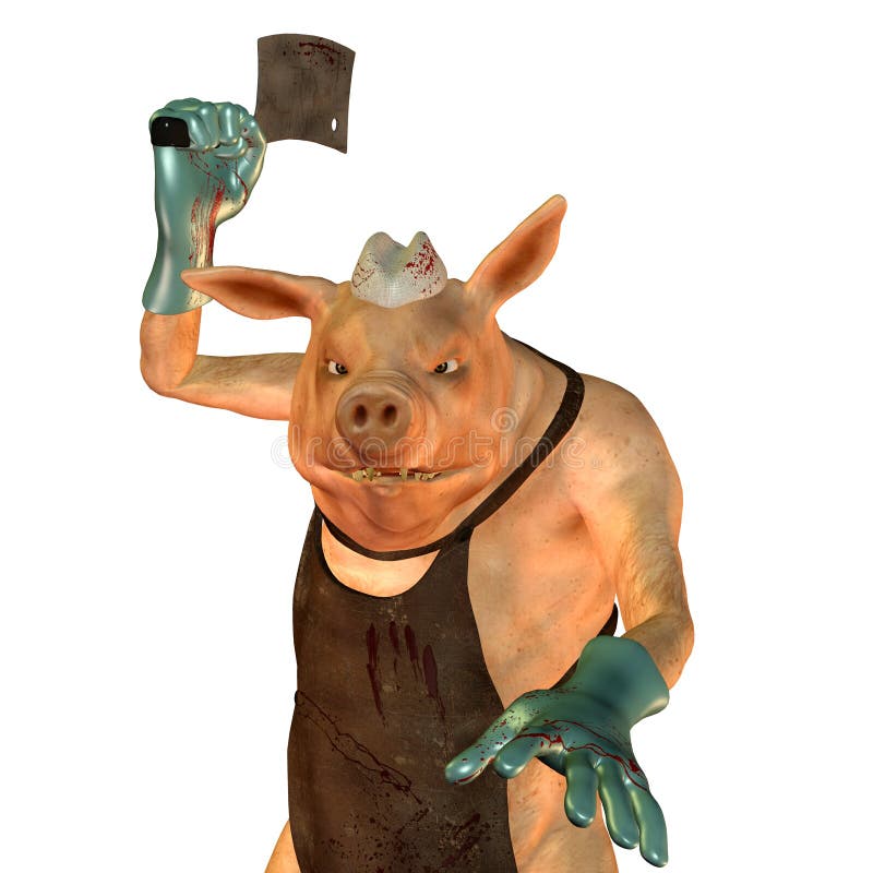 A pig is a butcher stock illustration. Image of male - 15779365