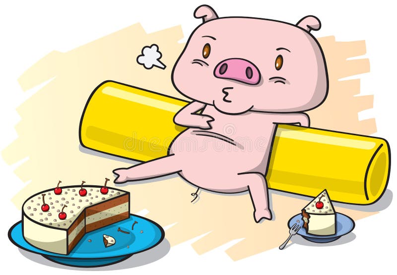 Pig Eating Cake Stock Illustrations – 53 Pig Eating Cake Stock ...