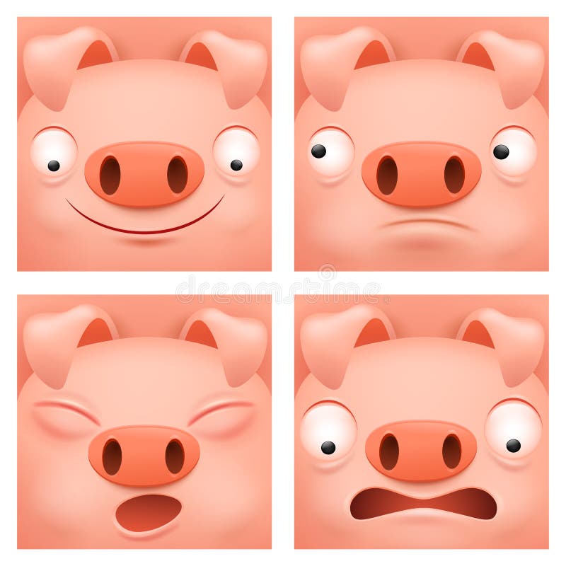 Cute Cartoon Square Pig Stock Illustrations – 358 Cute Cartoon Square ...