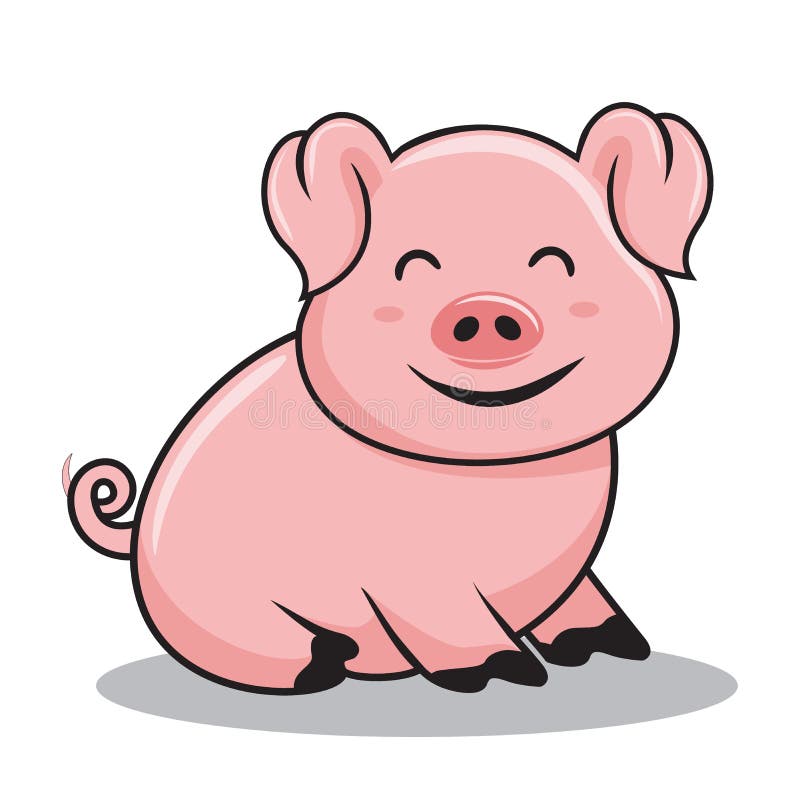 Pig Cartoon Cute Swine Illustration Stock Vector - Illustration of baby ...