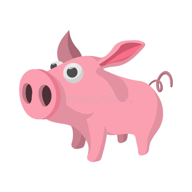 Pig cartoon icon stock illustration. Illustration of icon - 125836633