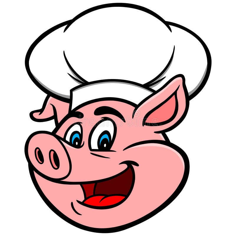 Pig with Chef Hat stock vector. Illustration of characters - 72947175