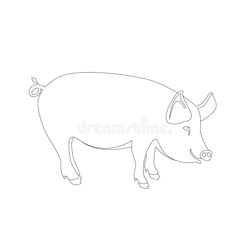 Pig Coloring Vector Illustration Line Drawing Profile Stock Vector ... Pig Coloring Vector Illustration Line Drawing Profile Stock Vector ...