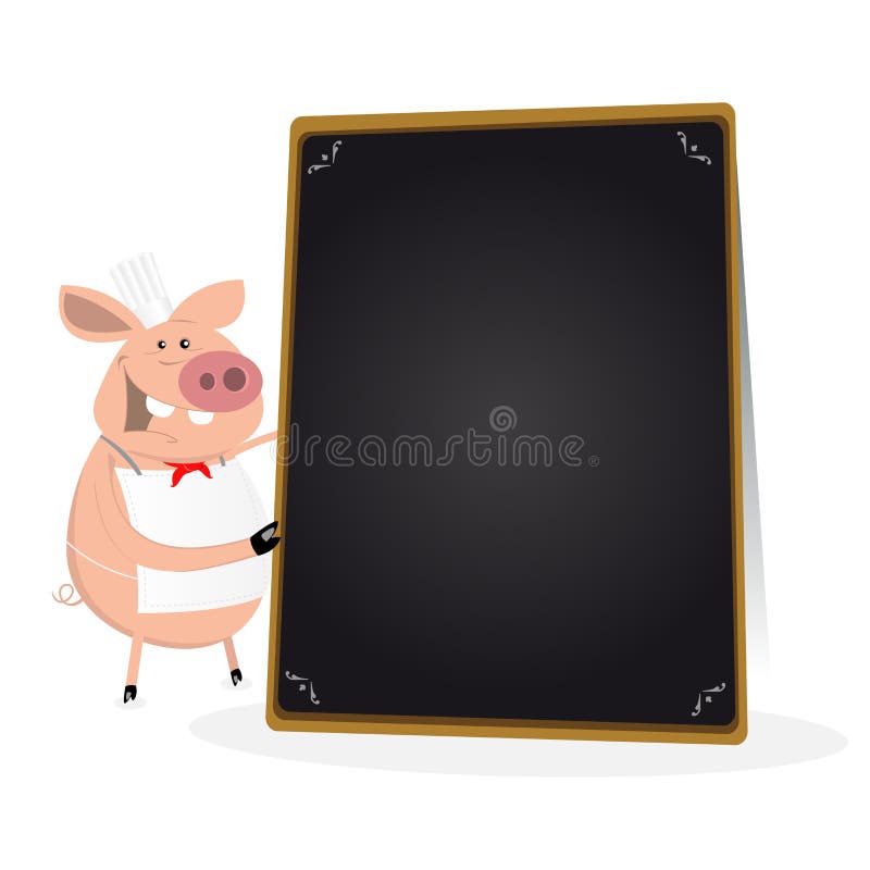 Cute Chef Fish with Spatula and Menu Board. Stock Vector - Illustration ...