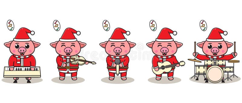 Santa Band stock illustration. Illustration of drum, singer - 40228