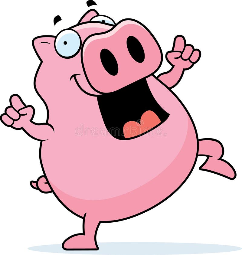 Pig Dancing stock vector. Illustration of dancing, cartoon - 10390266