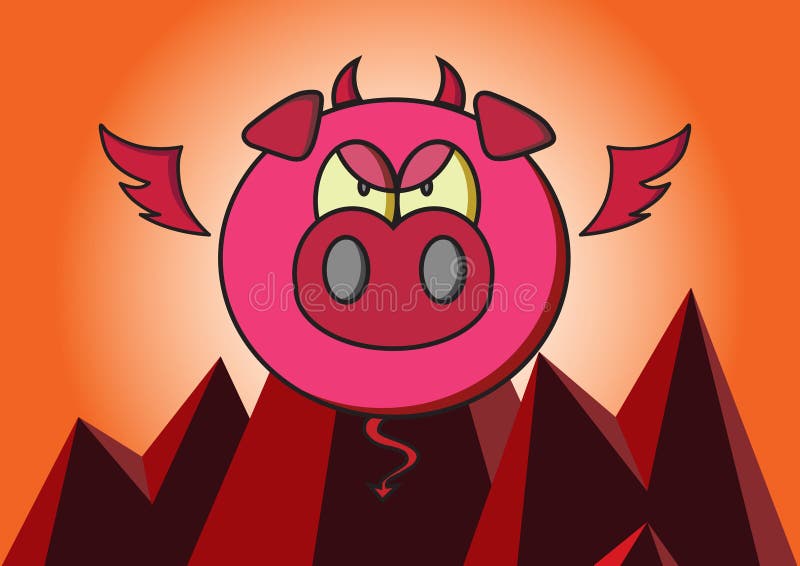 Pig Devil stock vector. Illustration of piglet, wild - 26499732