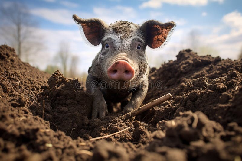 The Pig Digging the Ground and Looking for Truffles. Generative AI ...