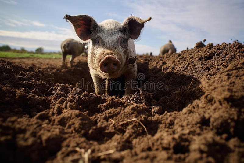 The Pig Digging the Ground and Looking for Truffles. Generative AI ...