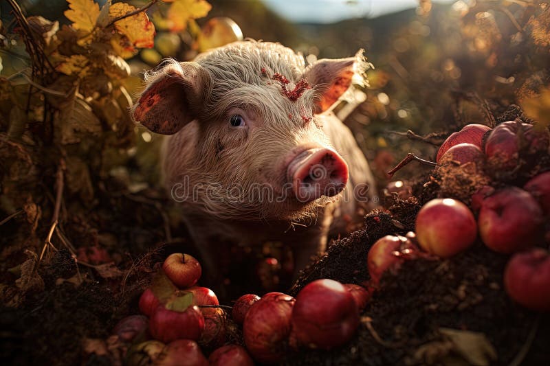The Pig Digging the Ground and Looking for Truffles. Generative AI ...