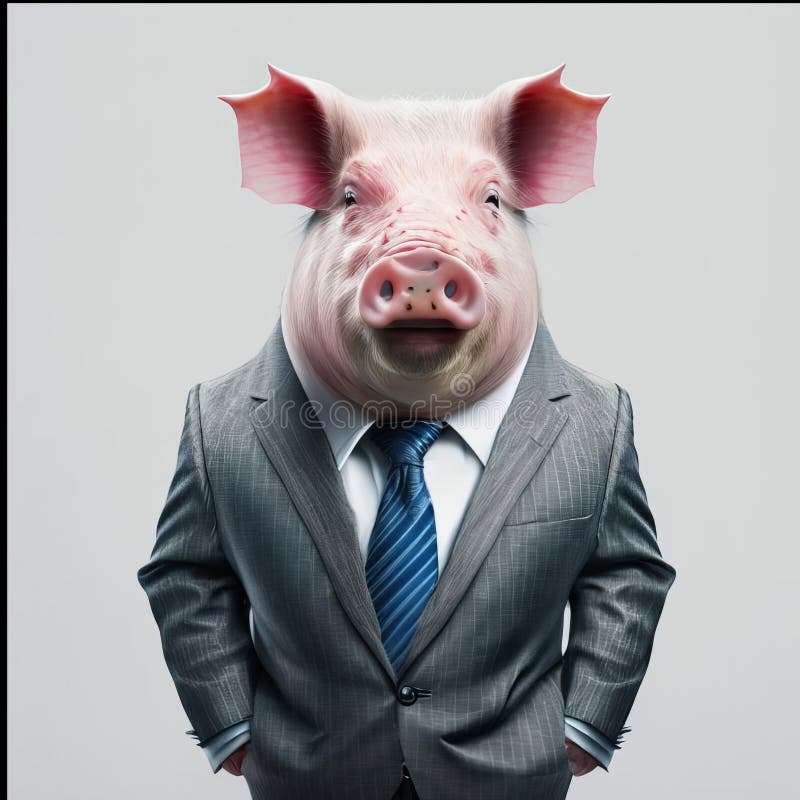 A Pig Dressed in a Business Suit. Stock Illustration - Illustration of ...