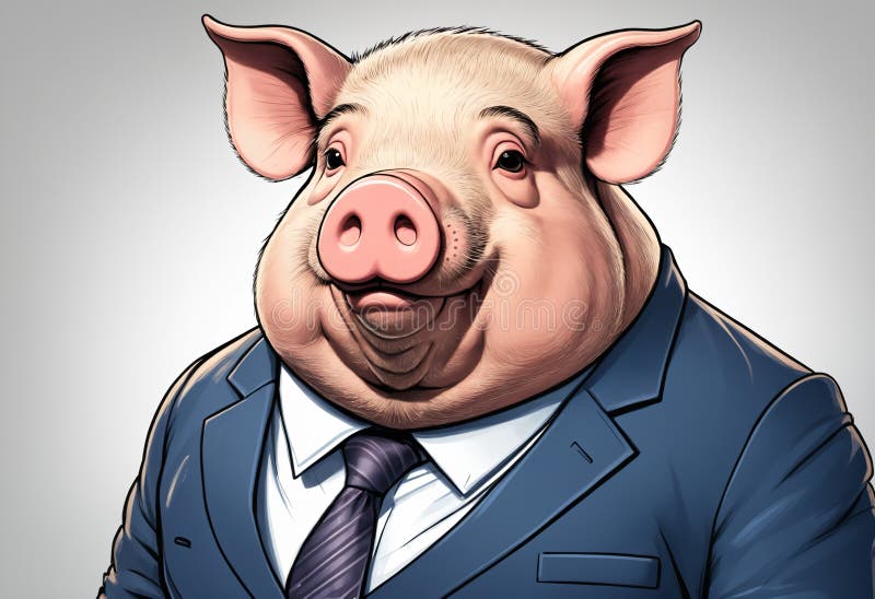 Pig Dressed in a Suit and Tie. a Pig Dressed in Formal Wear, Wearing a ...
