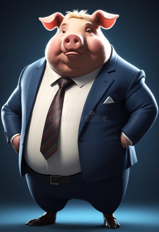 Pig Dressed in a Suit and Tie. a Pig Dressed in Formal Wear, Wearing a ...