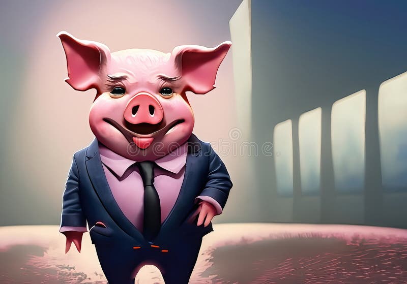 Pig Face Entrepreneur stock illustration. Illustration of professional ...