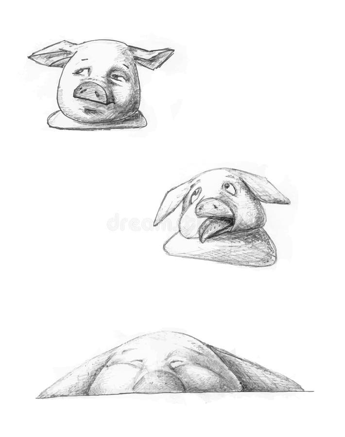 A pig face. pig head stock vector. Illustration of sketch - 266146728