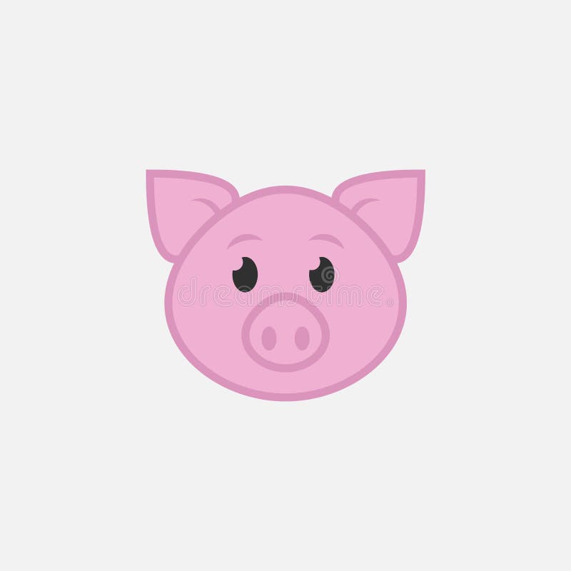 Pig Face Icon Isolated on White Background. Vector Illustration Stock ...