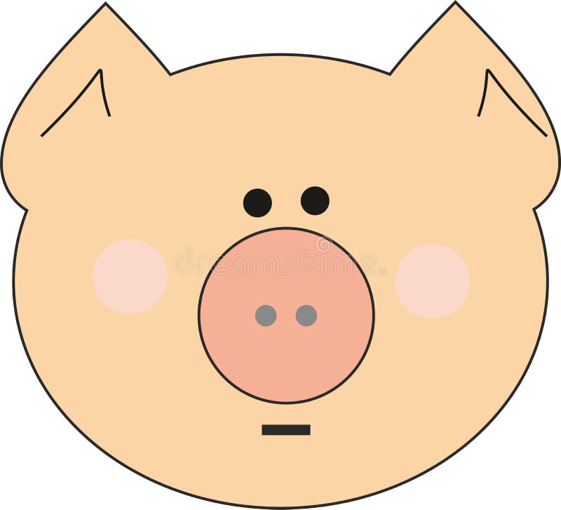 Pig face isolated icon stock vector. Illustration of farmer - 178093716