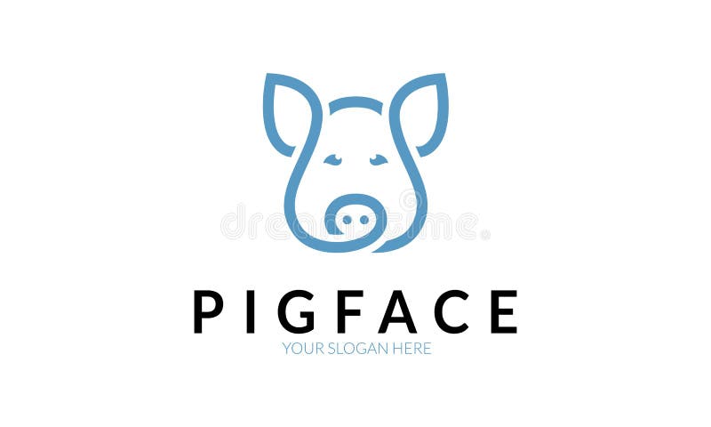 Pig Face Logo Template stock illustration. Illustration of piglet ...