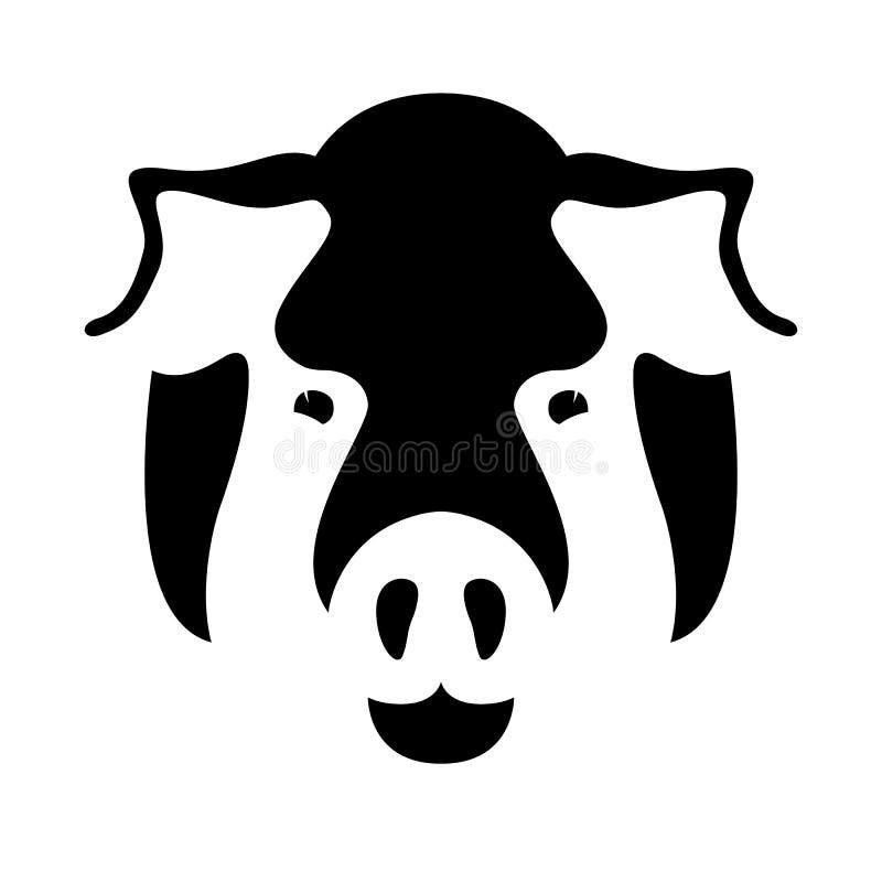 Pig Face,vector Illustration,flat Style Stock Vector - Illustration of ...