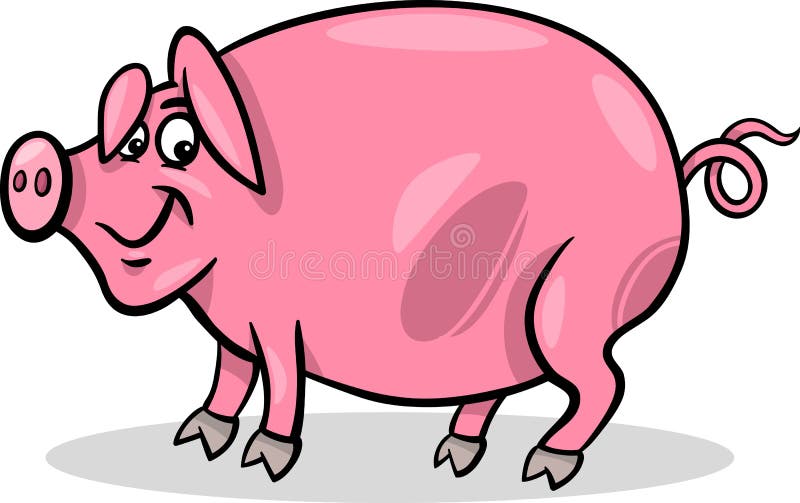 Pig Farm Animal Cartoon Illustration Stock Vector - Illustration of ...