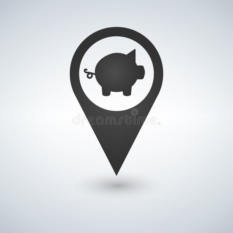 Pig Flat Pin Map Icon. Map Pointer. Map Markers. Farm. Animal. Vector ...