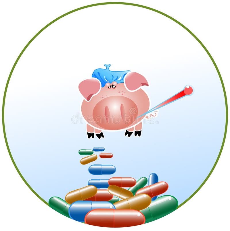 Pig flu stock illustration. Illustration of pill, mexican - 12069380