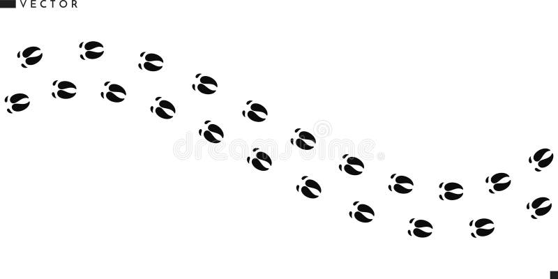 Pig Footprint Silhouette. Animal Footprint Stock Illustration ...