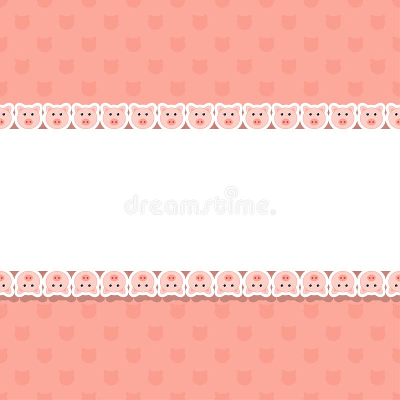 Pig with Frame for Banner, Poster, and Greeting Card Stock Vector ...