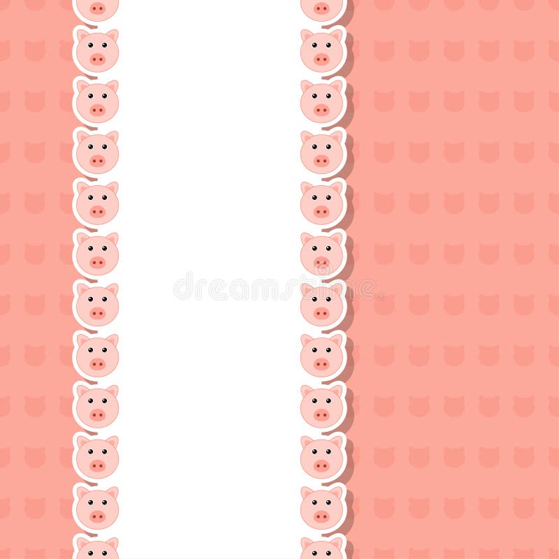 Pig with Frame for Banner, Poster, and Greeting Card Stock Vector ...