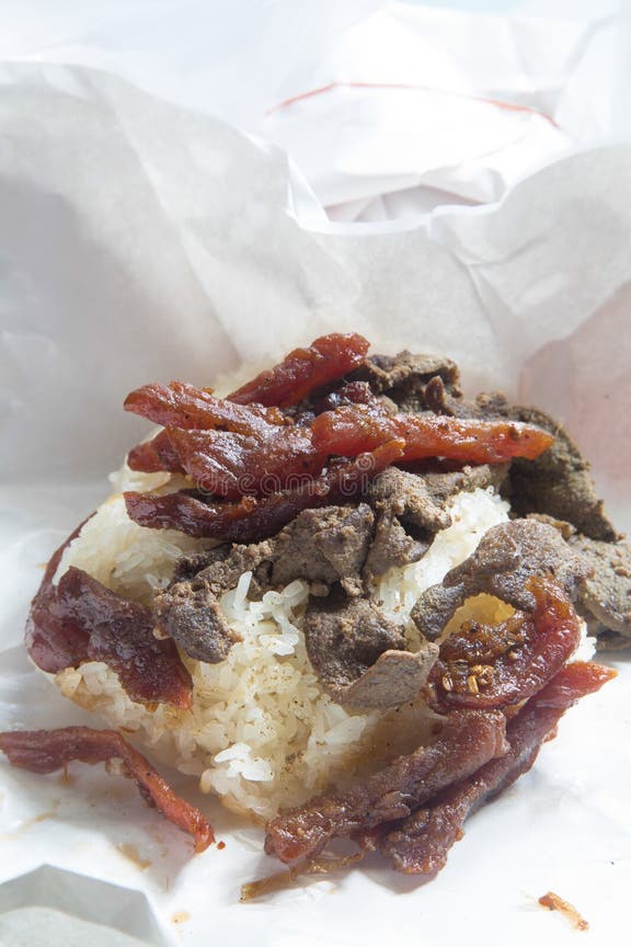 Pig fried rice. stock photo. Image of rice, cooking, closeup - 39783512