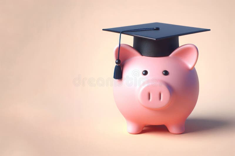 Pig in a Graduate S Hat. Space for Text. Stock Image - Image of college ...
