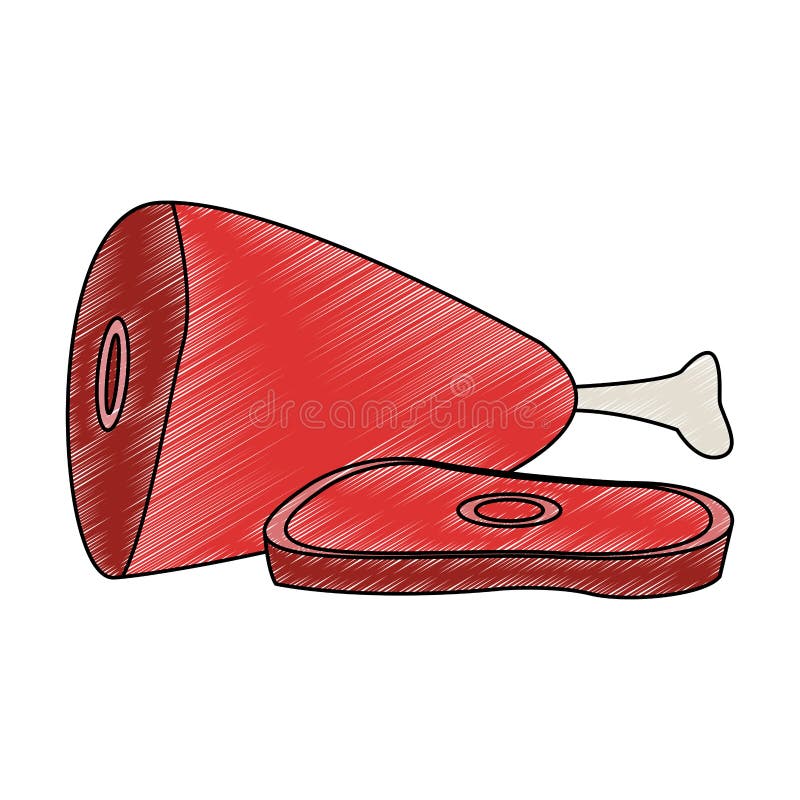 Pig ham food scribble stock vector. Illustration of scribble - 145555164