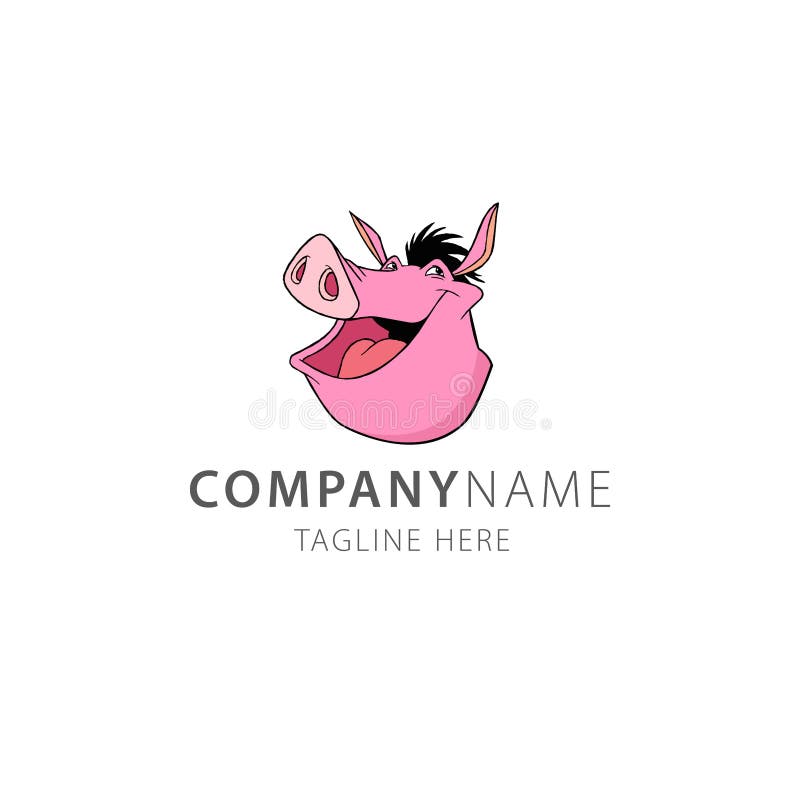 Lol Funny Pig Head Cartoon Vector Illustration Stock Vector ...