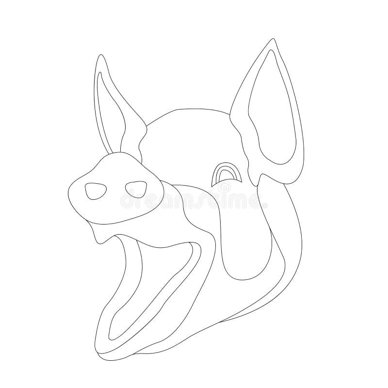 Pig Coloring Vector Illustration Line Drawing Profile Stock Vector ...