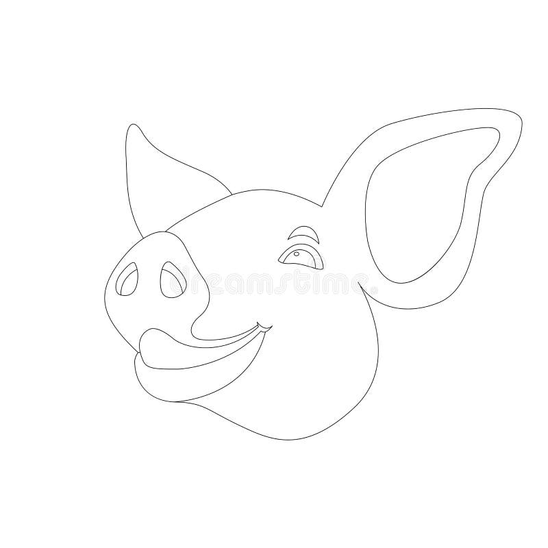 Pig Head Coloring Vector Illustration Line Drawing Front Stock Vector ... Pig Head Coloring Vector Illustration Line Drawing Front Stock Vector ...