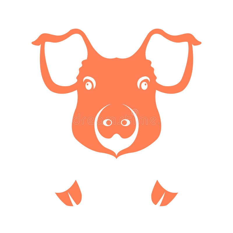 Pig Head Face Vector Style Flat Stock Vector - Illustration of ...