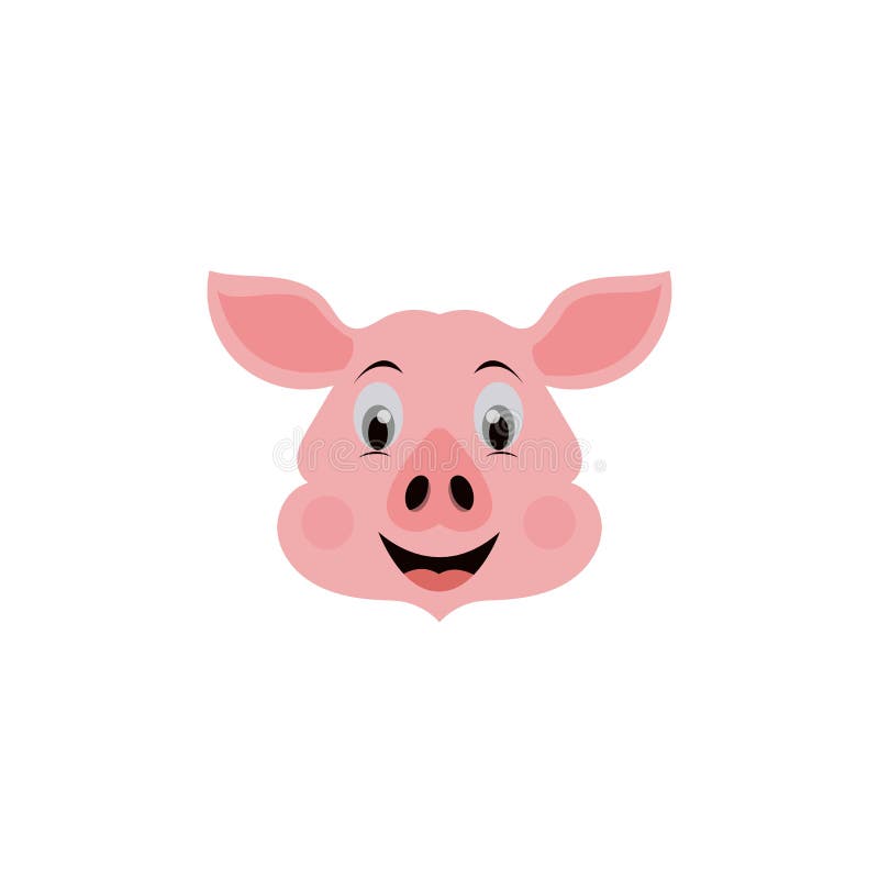 Pig Head Vector Icon Logo Image Stock Vector - Illustration of object ...