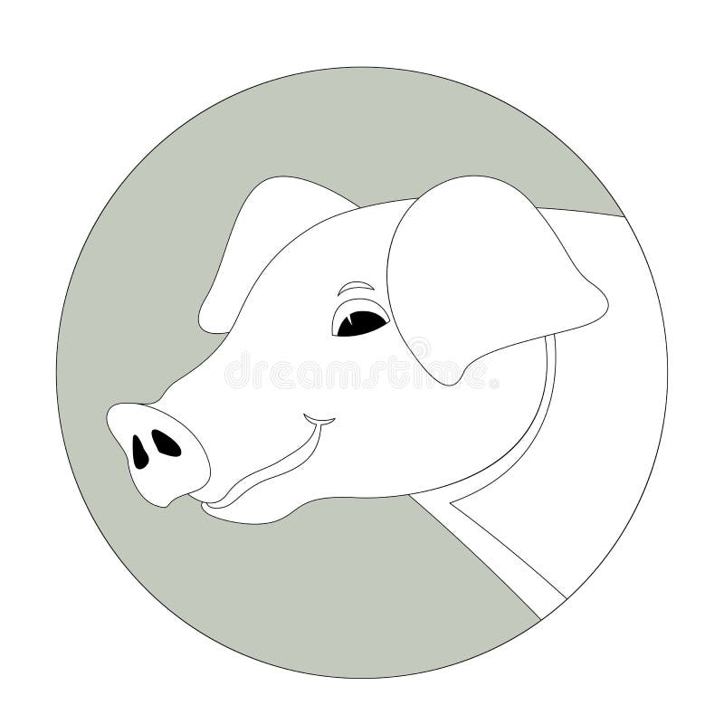 Pig Head Vector Illustration Lining Draw Front Stock Vector ...