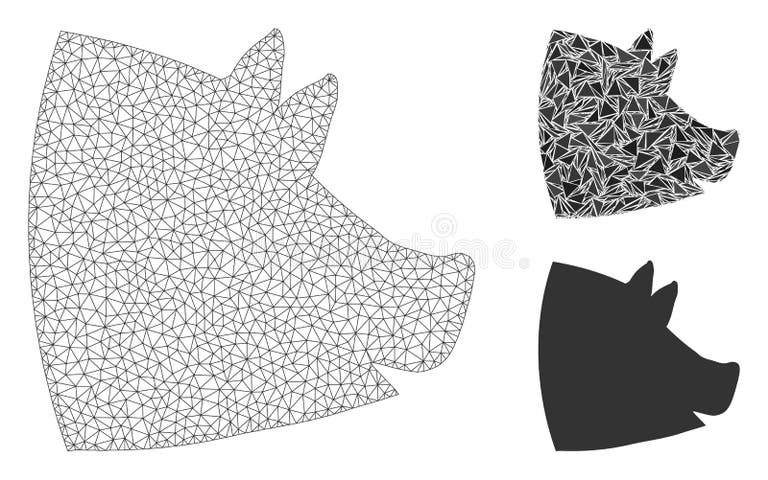 Pig Head Vector Mesh Network Model and Triangle Mosaic Icon Stock ...