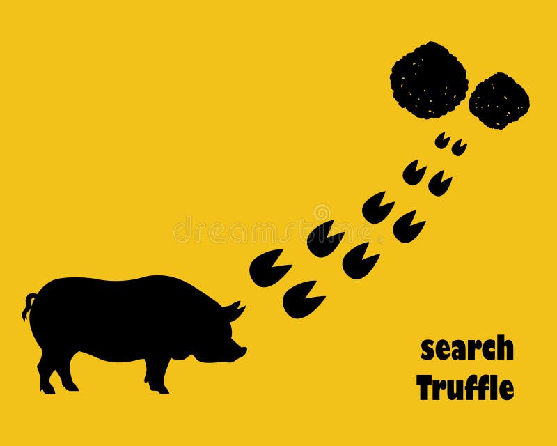 Pig with Hoofprints. Search Truffle Stock Vector - Illustration of ...