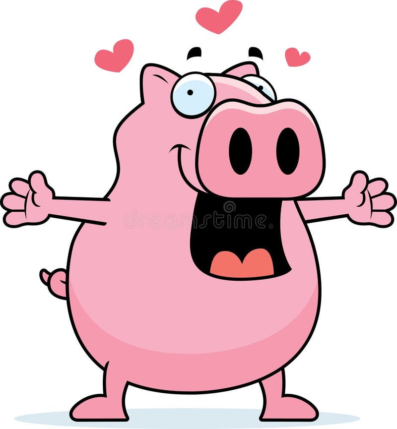 Pig Hug stock vector. Illustration of love, hearts, animal - 13078253