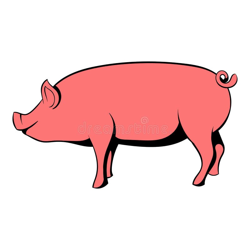 Pig icon cartoon stock vector. Illustration of livestock - 88453507