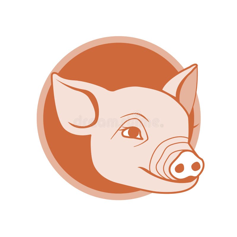 Pig icon design stock vector. Illustration of snort, orange - 2174180