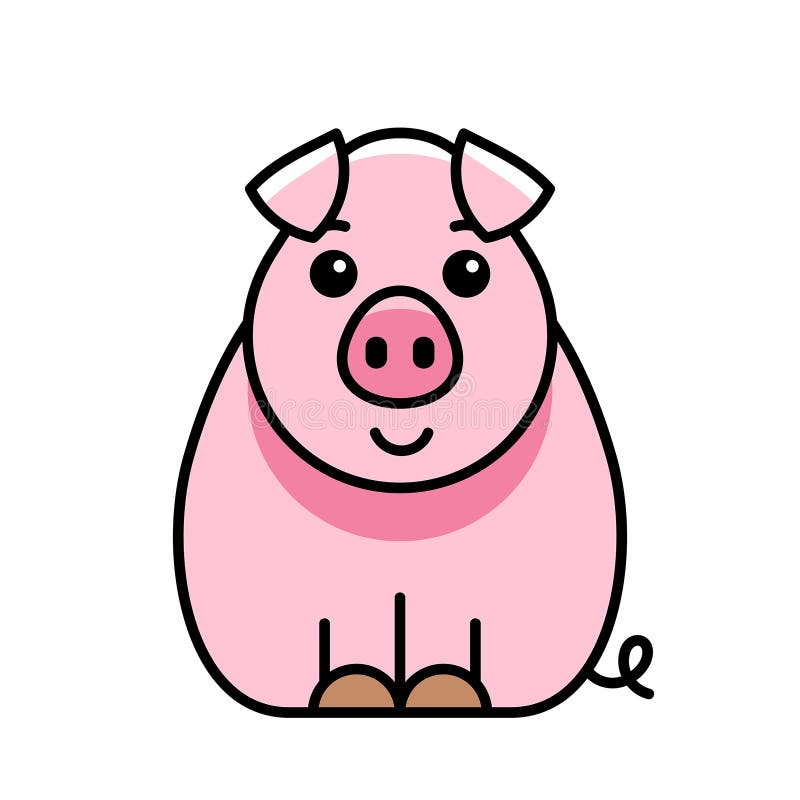 Pig icon stock vector. Illustration of animals, funny - 222982103