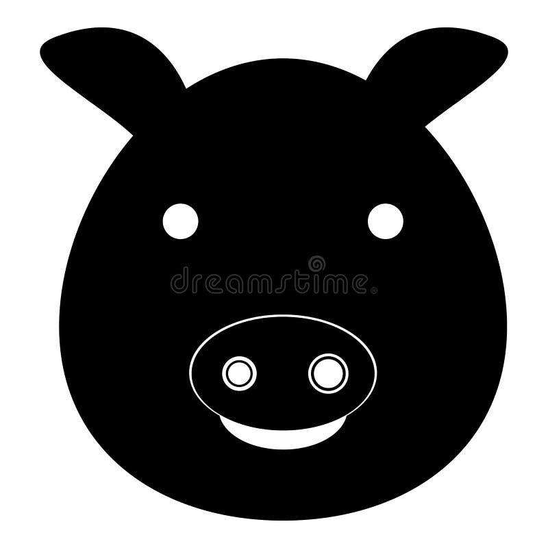 Pig icon, simple style stock vector. Illustration of bacon - 79712703