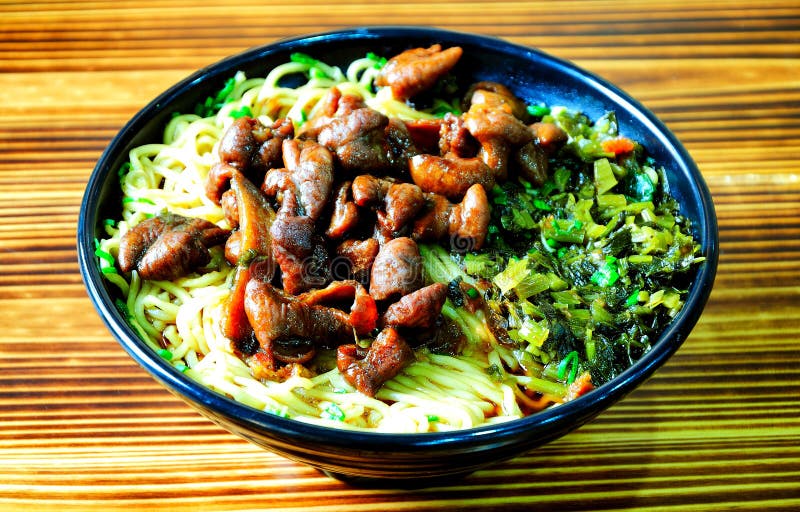 Pig intestines Noodles stock photo. Image of dinner, ingredients - 39661566