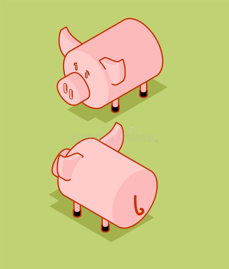 Pig Isometric Style. Piggy Isometry Farm Animal Stock Vector ... Pig Isometric Style. Piggy Isometry Farm Animal Stock Vector ...