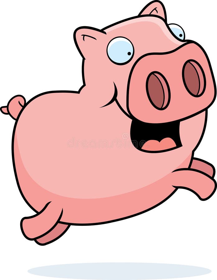 Pig Jumping stock vector. Illustration of little, cartoon - 10089806