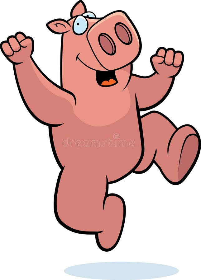 Pig Jumping stock vector. Illustration of animal, happy - 7494641