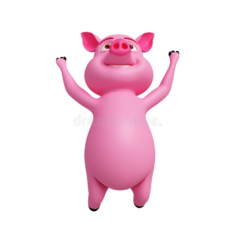 Pig is jumping stock illustration. Illustration of enjoying - 52332699